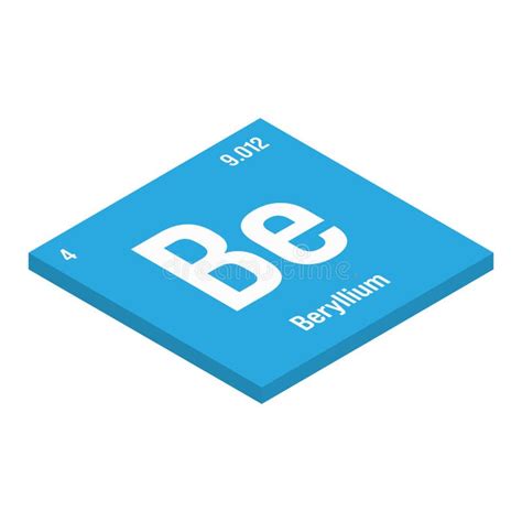 Beryllium Be Periodic Table Element Stock Illustration Illustration