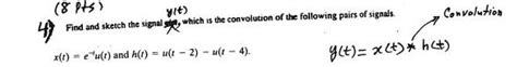 solved 4 find and sketch the signal y t x t e−1u t and