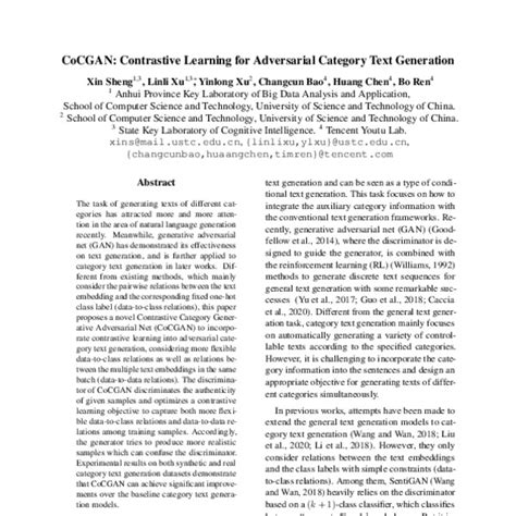 Cocgan Contrastive Learning For Adversarial Category Text Generation