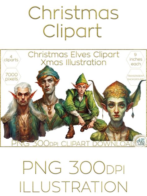 Watercolor Forest Elf Princess Clipart Fantasy