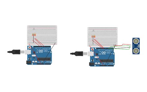 Circuit Design Distance Sensor Tinkercad