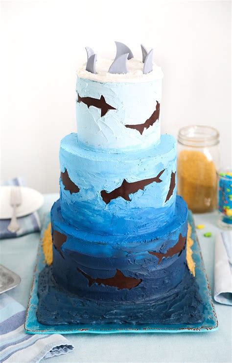 Shark Diorama Cake For Shark Week Sprinkle Bakes Shark Birthday