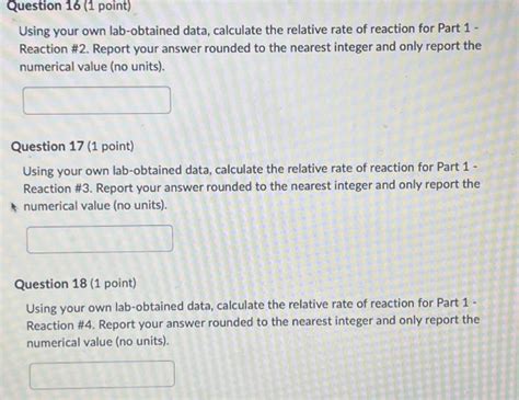 Using Your Own Lab Obtained Data Calculate The Chegg Com