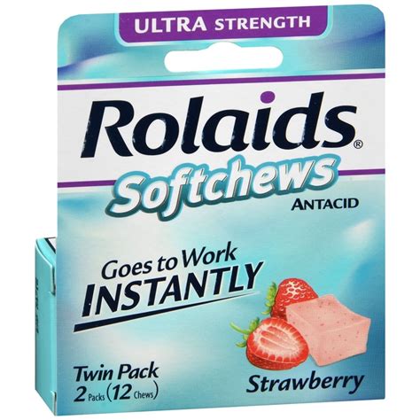 Rolaids Antacid Softchews Ultra Strength Strawberry 12 Ea Medcare