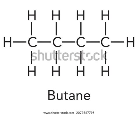 Structure Butane Molecular Diagram Normal Butane Stock Vector Royalty Free