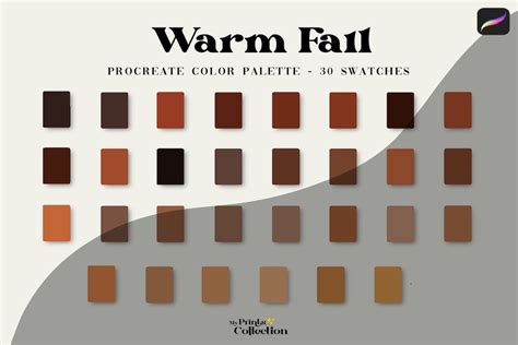 Warm Fall Procreate Color Palette Graphic By Myprintscollection · Creative Fabrica