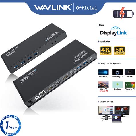 Wavlink Universal K K Docking Station With Displaylink Chip Dual Display Output W Power