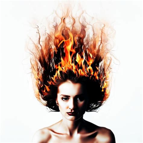 Premium Ai Image A Woman With Burning Hair