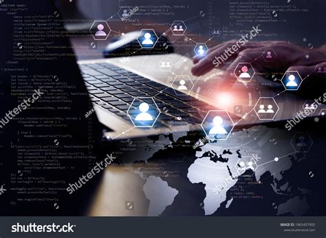 Frontend Web Developer Entering Programming Code Stock Illustration