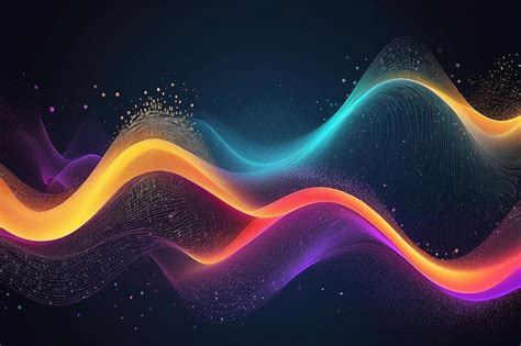 Premium Photo Wave Of Particles Abstract Background With A Dynamic Wave Big Data Vector