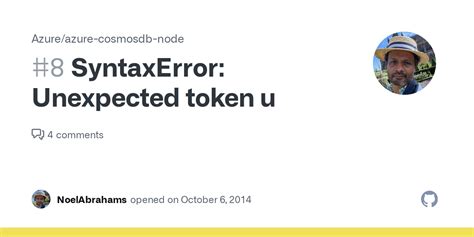 Syntaxerror Unexpected Token U · Issue 8 · Azureazure Cosmosdb Node · Github