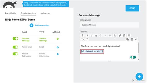 Ninja Forms Pdf Generator Documentation E Pdf Export Pdf Tool For