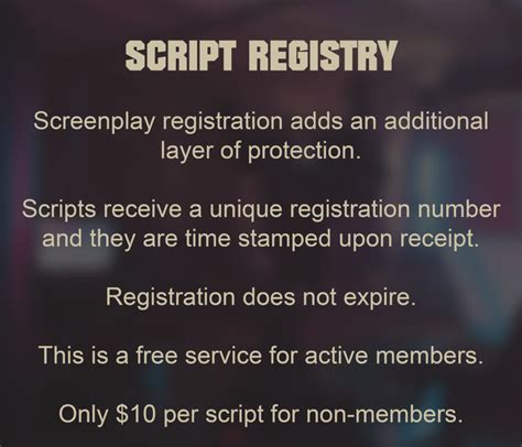 Script Registration Non Members Independent Filmmakers Guild Of America