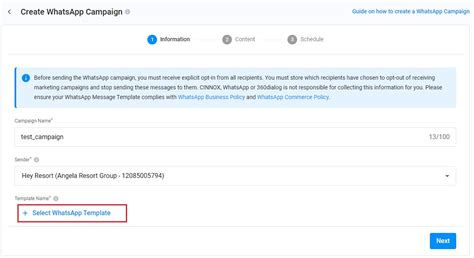 Creating Whatsapp Campaign