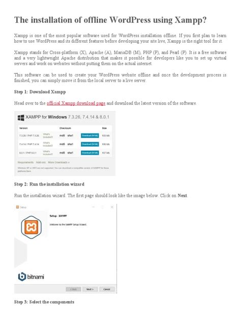 The Installation Of Offline Wordpress Using Xampp Pdf Word Press