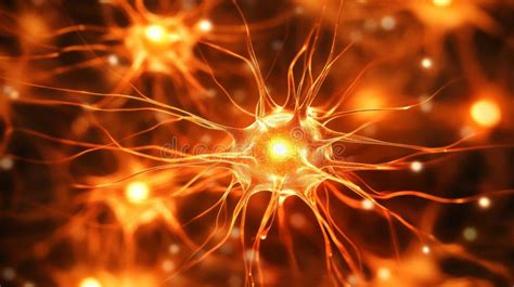 Glowing Neuron Network Microscopic View Of Neural Connections Stock Illustration Illustration