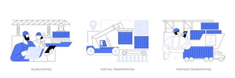 Sea Port Checkpoint Abstract Concept Royalty Free Vector