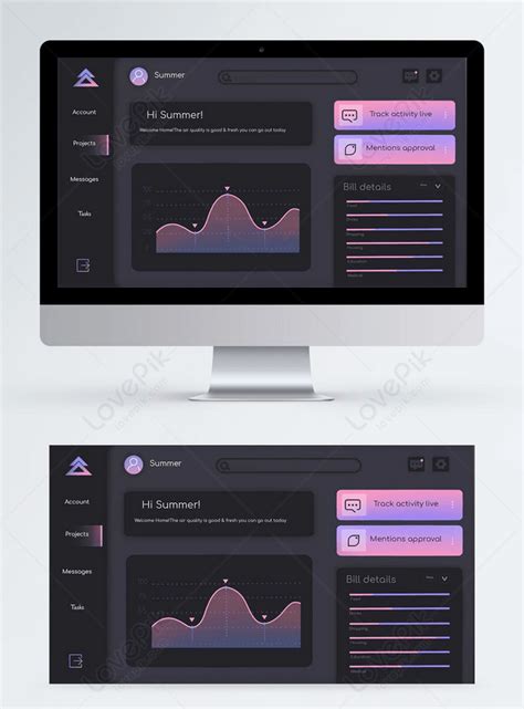 다크 대시 보드 Ui 템플릿 이미지 사진 465531928 무료 다운로드