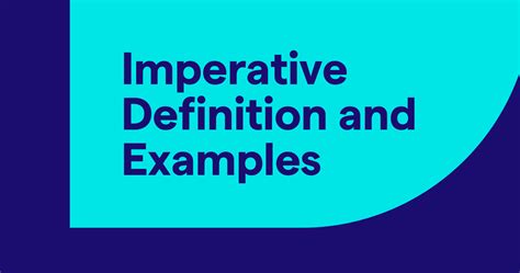 Imperatives Meaning