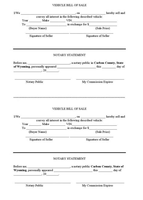 Free Notarized Bill Of Sale Forms Word Pdf
