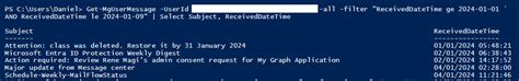 export microsoft 365 mailboxes with microsoft graph powershell