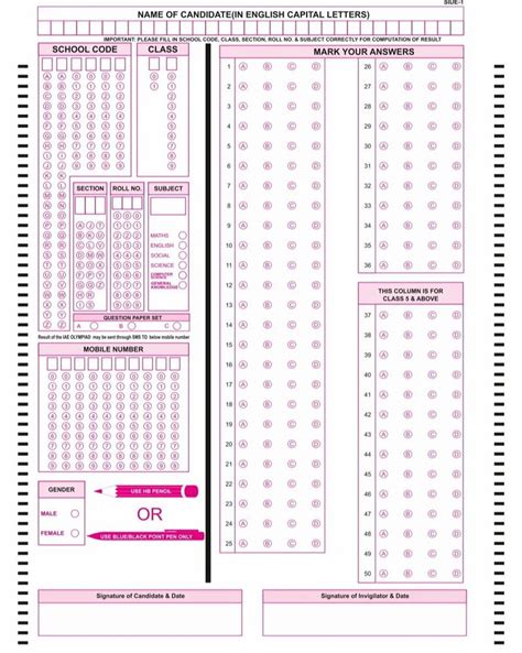 Pink Omr Sheet For Olympiad Exams For PC System Offline Based 2000 At 1 50 Sheet In New Delhi