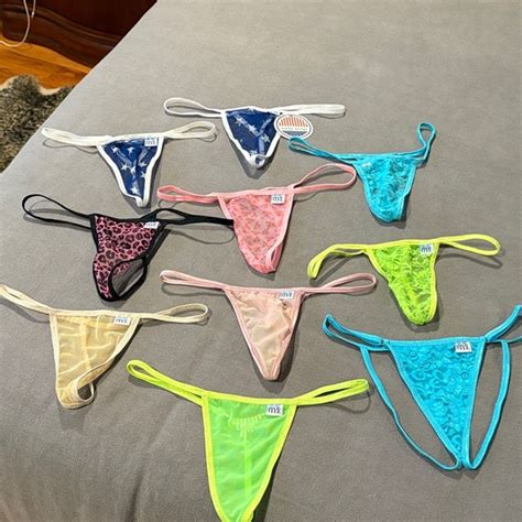 Malibu Intimates And Sleepwear Malibu Strings Bundle Of Colorful Lace