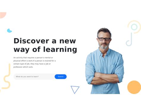 Engaging Header With Heading Description Search Menu And Persons Image Easyfrontend