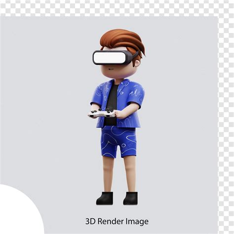 Premium Psd 3d Illustration Metaverse Character Playing Game For Web App Infographic App