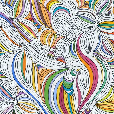 Vector Coloring Pattern Curved Lines Black And White Grunge Background Stock Vector