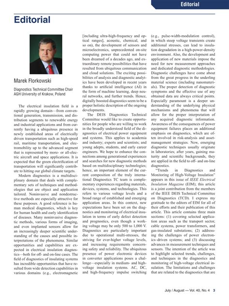 Pdf Ieee Electrical Insulation Editorial