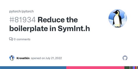 Reduce The Boilerplate In Syminth · Issue 81934 · Pytorchpytorch · Github