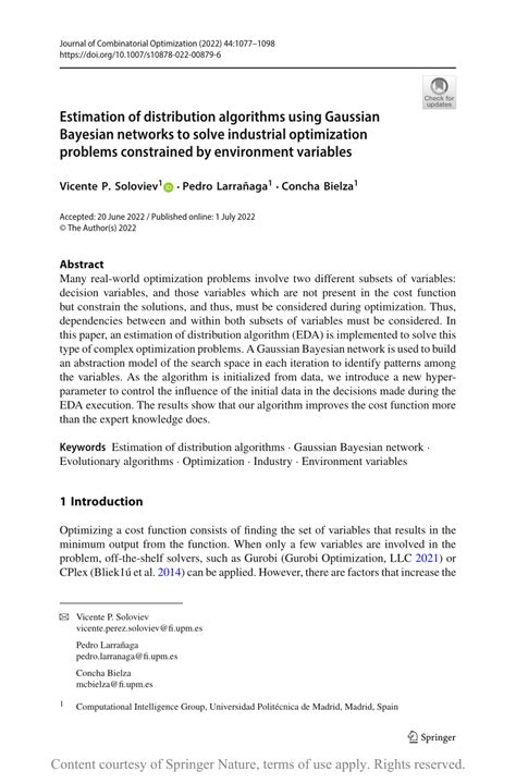 PDF Estimation Of Distribution Algorithms Using Gaussian Bayesian