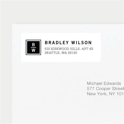 Classy Stacked Initial Return Address Labels Paper Culture