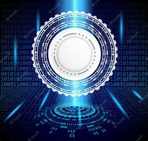 Premium Vector Futuristic Technology Concept Gear Wheel Binary Code