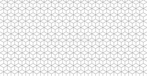 Isometric Cube Grid Seamless Pattern Line Isometric Grid With Editable Strokes Cubic Hexagon