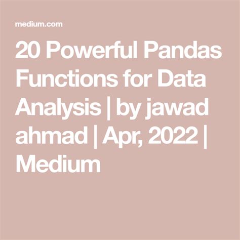 pandas cheat sheet functions for data analysis artofit
