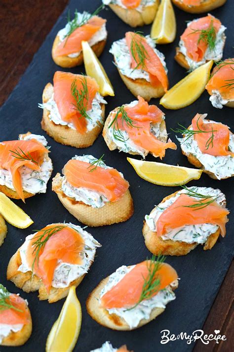 Smoked Salmon Crostini With Herb Cream Cheese Recipe Be My Recipe
