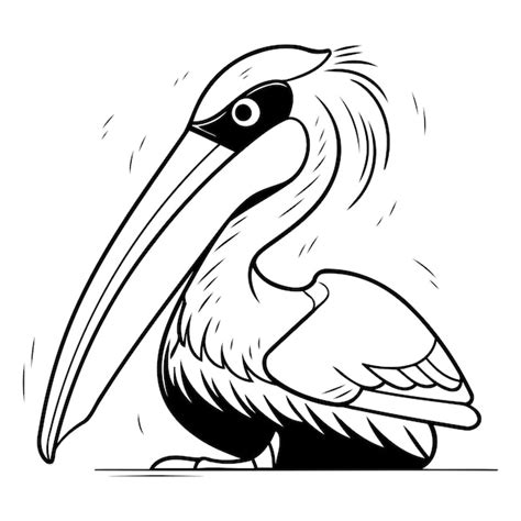 바탕에 고립된 펠리칸 터 일러스트레이션 만화 펠리컨 프리미엄 Ai 생성 벡터