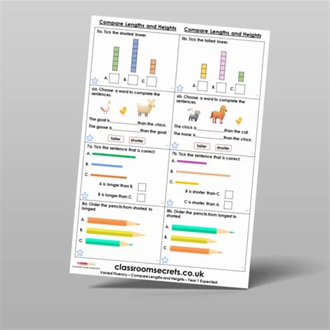 Year 2 Compare Lengths Varied Fluency Resource Classroom Secrets