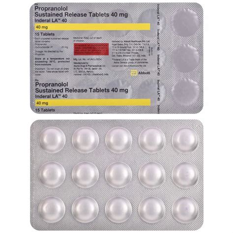 Propranolol Inderal La 40 Mg At ₹ 100stripe Inderal Tablets In