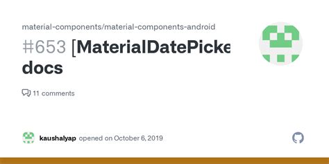 Materialdatepicker Docs · Issue 653 · Material Componentsmaterial
