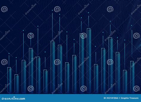 A Futuristic Data Visualization With Glowing Blue Bars Representing