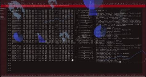 Displaying Hexadecimal Code And System Information On Abstract Blue