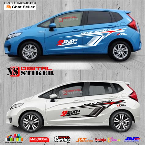 Jual Stiker Cutting Mobil Honda Jazz Sticker Body Samping Terbaru Mobil
