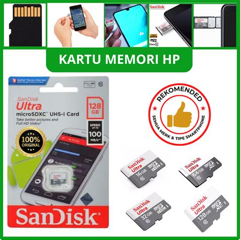 Jual Sandisk Memory Card MicroSD Kartu Memori Micro Sd Card Hp 16 GB 32 GB 64 GB 128 GB CLASS 10