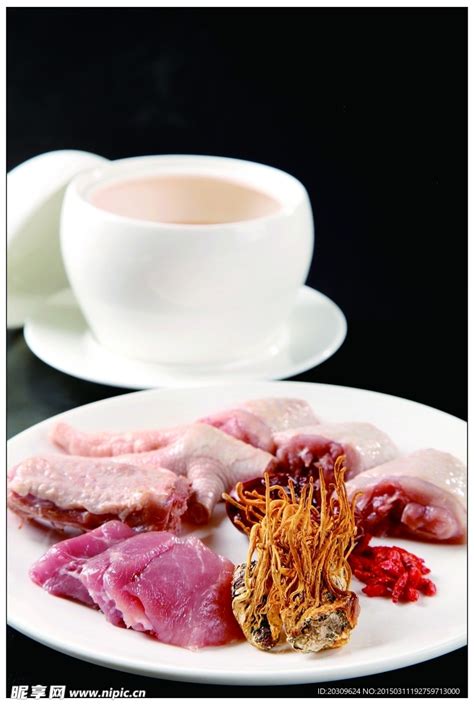 蛹虫草炖水鸭摄影图 传统美食 餐饮美食 摄影图库 昵图网