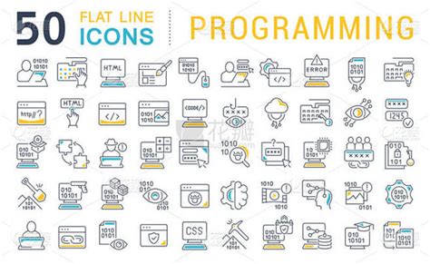 设置编程的矢量行图标