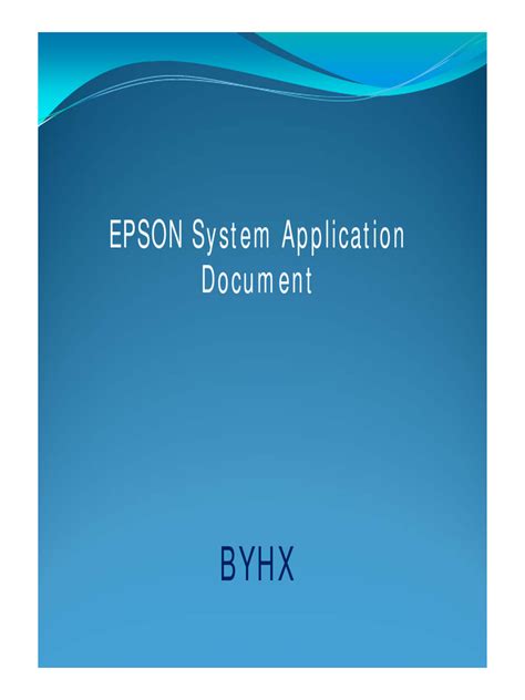 Epson System Application Document Pdf Calibration Printer Computing