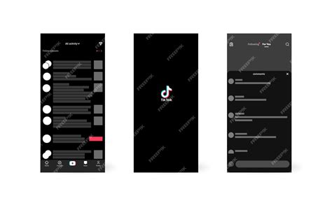Maquette Dinterface De Tik Tok Icônes De Mise En Page Des Médias Sociaux Maquette Dinterface